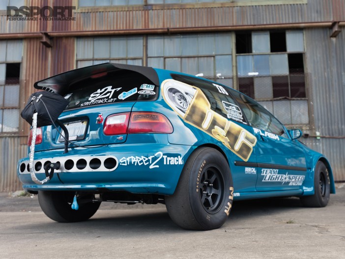 8-Second Honda Civic EG Spins All Four Wheels